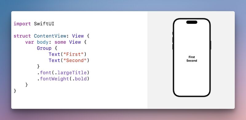 CodeWithChris on LinkedIn: Here's a SwiftUI tip! Use Group to apply ... CodeWithChris on LinkedIn: Here's a SwiftUI tip! Use Group to apply ...
