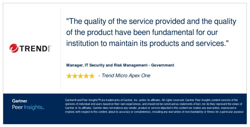 Trend Micro Apex One 5/5 Rating by Gartner | Trend Micro posted on the ... Trend Micro Apex One 5/5 Rating by Gartner | Trend Micro posted on the ...