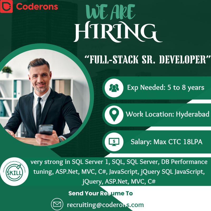 Coderons on LinkedIn: #jobs #jobalert #hiring #fullstacksrdeveloperjobs ... Coderons on LinkedIn: #jobs #jobalert #hiring #fullstacksrdeveloperjobs ...