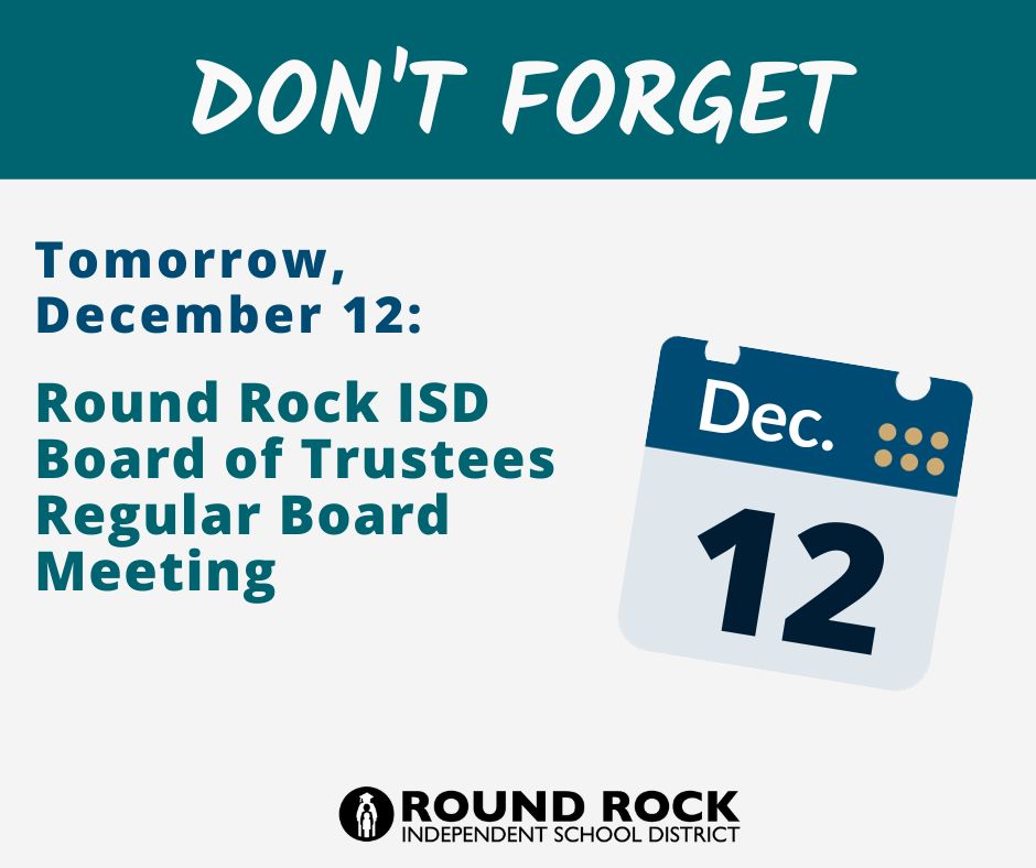 Round Rock ISD on LinkedIn: DON'T FORGET: Round Rock ISD's Board of ... Round Rock ISD on LinkedIn: DON'T FORGET: Round Rock ISD's Board of ...