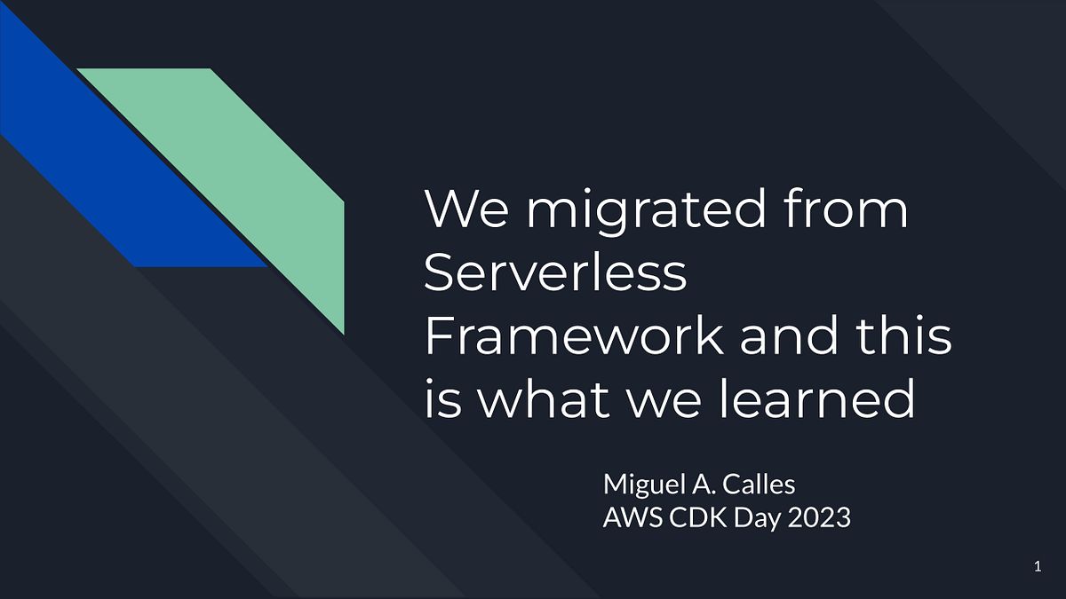 Darryl R. on LinkedIn: We migrated from Serverless Framework to AWS CDK ... Darryl R. on LinkedIn: We migrated from Serverless Framework to AWS CDK ...