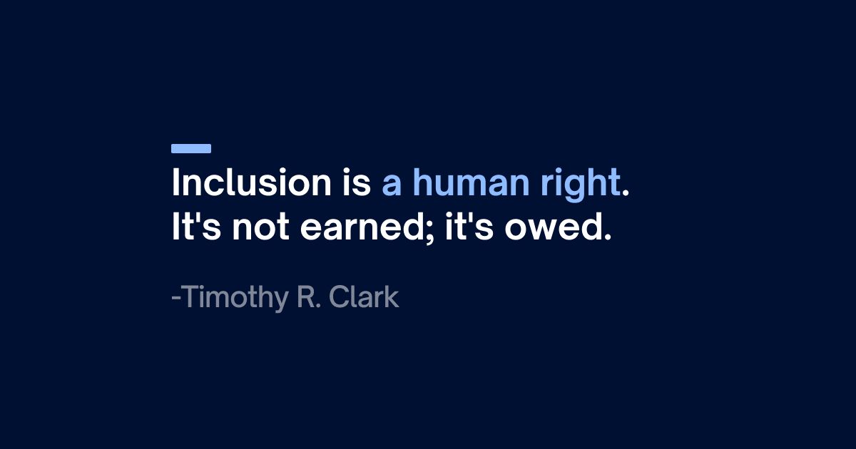 Timothy R. Clark on LinkedIn: #psychologicalsafety #inclusion #diversity Timothy R. Clark on LinkedIn: #psychologicalsafety #inclusion #diversity