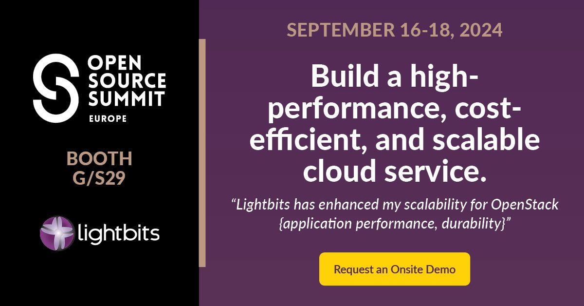 Lightbits Labs on LinkedIn: #ossummit Lightbits Labs on LinkedIn: #ossummit