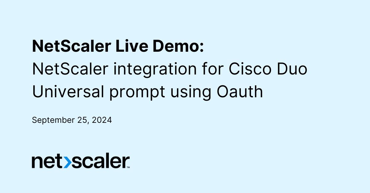 Kurt Goodall on LinkedIn: Another NetScaler Live Demo not to be missed ... Kurt Goodall on LinkedIn: Another NetScaler Live Demo not to be missed ...