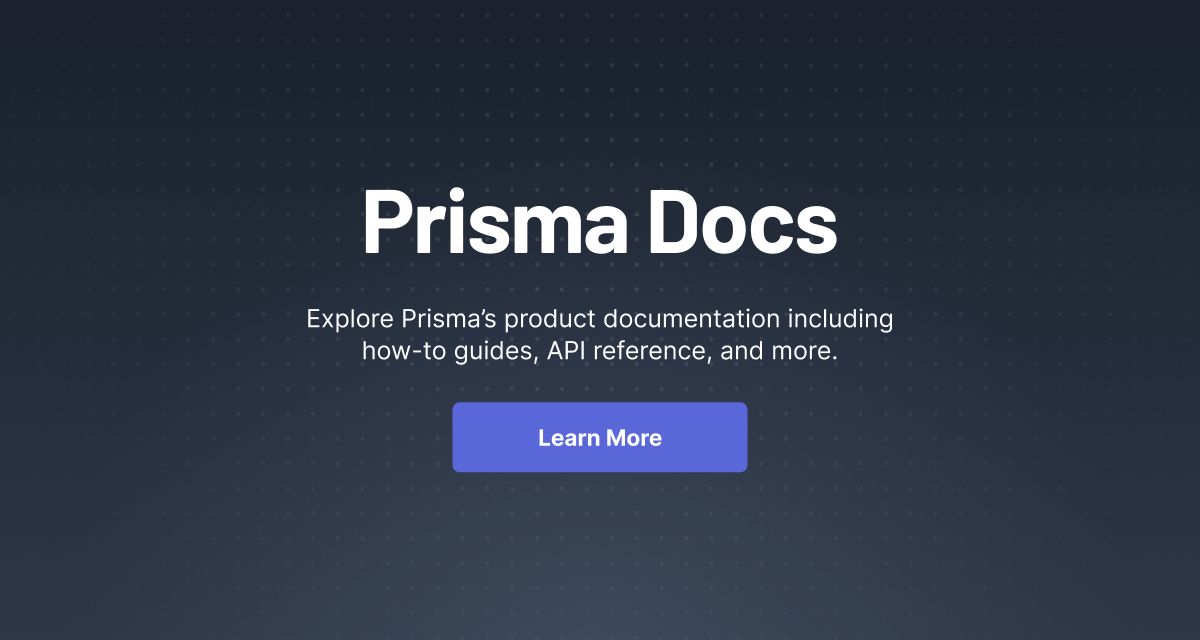 Salym Akhmedov on LinkedIn: Data model | Prisma Documentation Salym Akhmedov on LinkedIn: Data model | Prisma Documentation