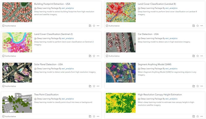 Esri provides access to a curated library of more than 75 pretrained ... Esri provides access to a curated library of more than 75 pretrained ...