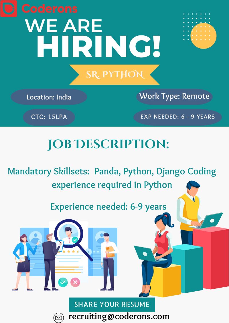 Coderons on LinkedIn: #jobs #jobalert #pythonjobs #python #panda # ... Coderons on LinkedIn: #jobs #jobalert #pythonjobs #python #panda # ...