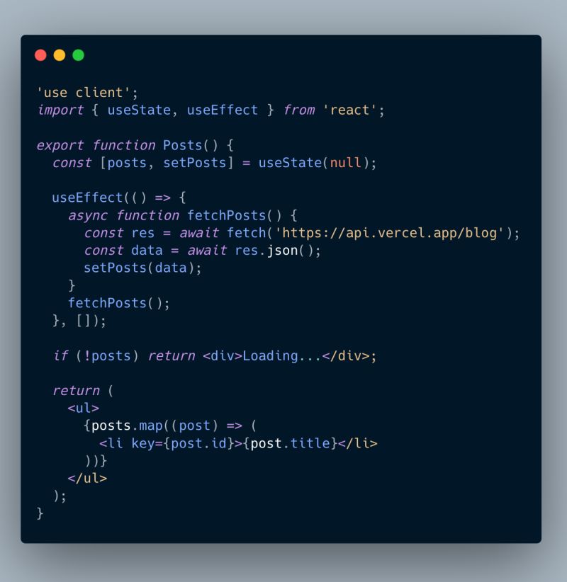 Client-Side Data Fetching in Next.js 15 (Part 3) 📲 Client-side data ... Client-Side Data Fetching in Next.js 15 (Part 3) 📲 Client-side data ...