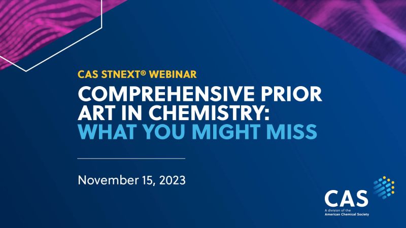 CAS on LinkedIn: CAS STNext® webinar: Comprehensive prior art in ... CAS on LinkedIn: CAS STNext® webinar: Comprehensive prior art in ...