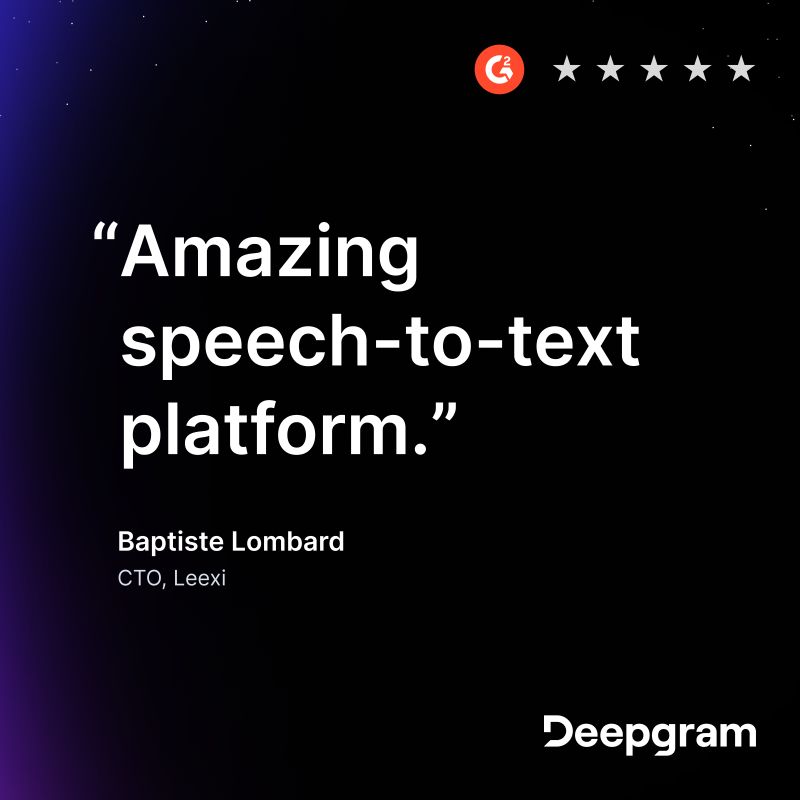 Deepgram on LinkedIn: Speech to Text API: Next-Gen AI Speech ... Deepgram on LinkedIn: Speech to Text API: Next-Gen AI Speech ...