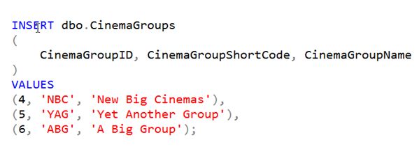 T-SQL 101: #129 Inserting Multiple Rows at Once with VALUES clause in ... T-SQL 101: #129 Inserting Multiple Rows at Once with VALUES clause in ...