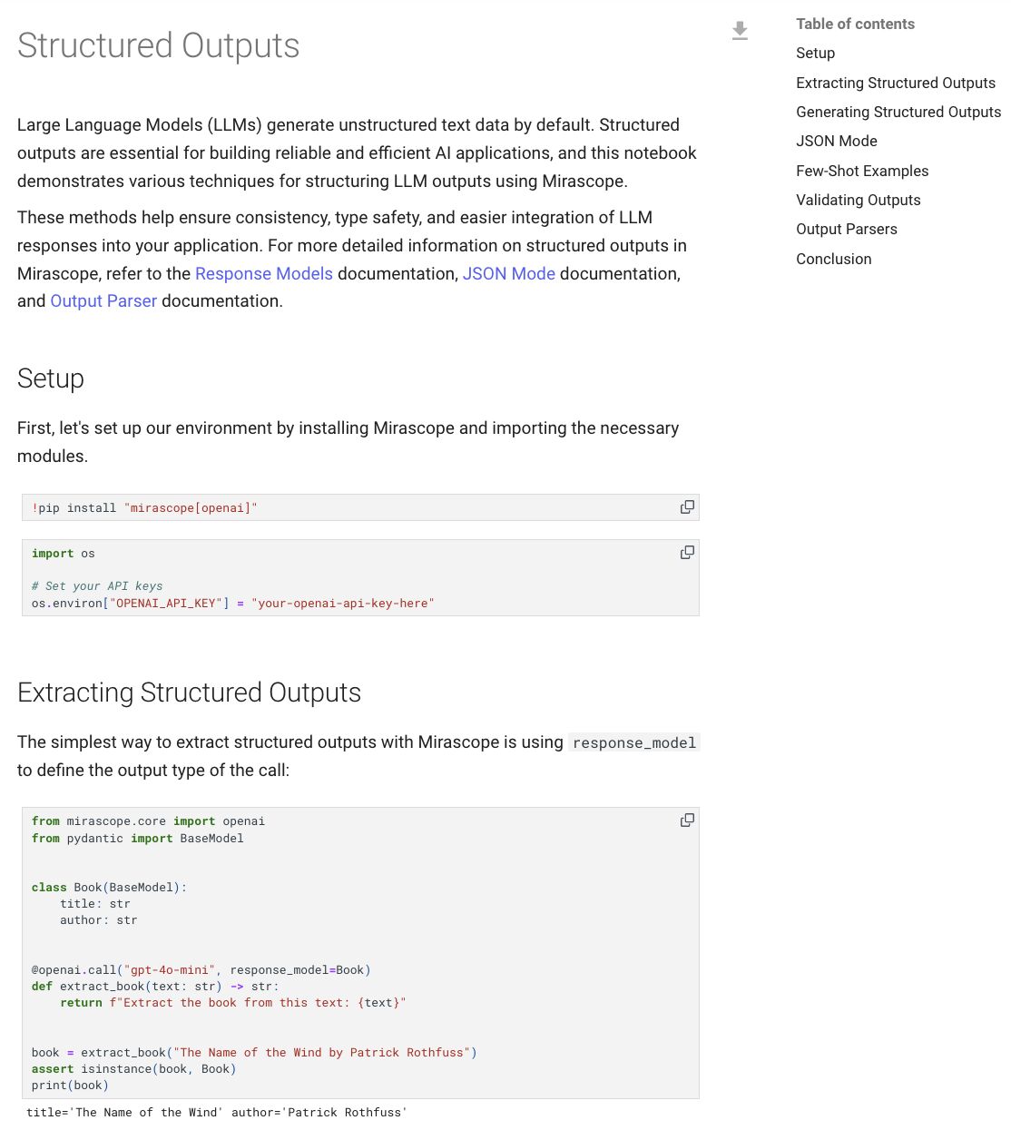 Mirascope on LinkedIn: learn how to extract structured outputs with ... Mirascope on LinkedIn: learn how to extract structured outputs with ...