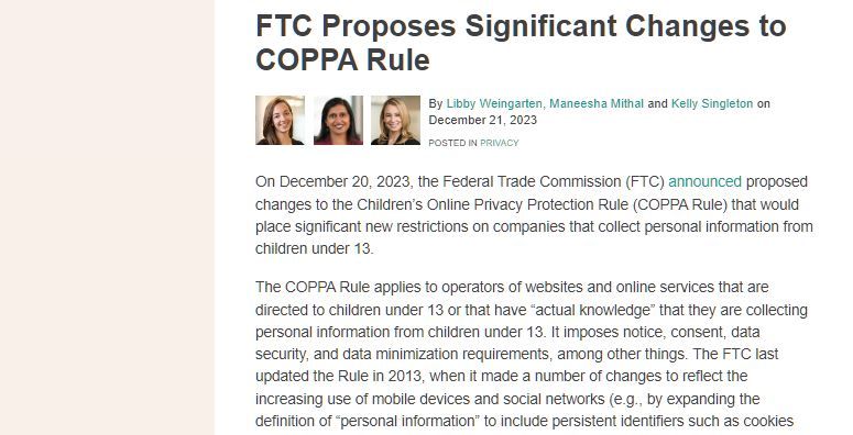 Josh Rosenfeld on LinkedIn: FTC Proposes Significant Changes to COPPA ... Josh Rosenfeld on LinkedIn: FTC Proposes Significant Changes to COPPA ...