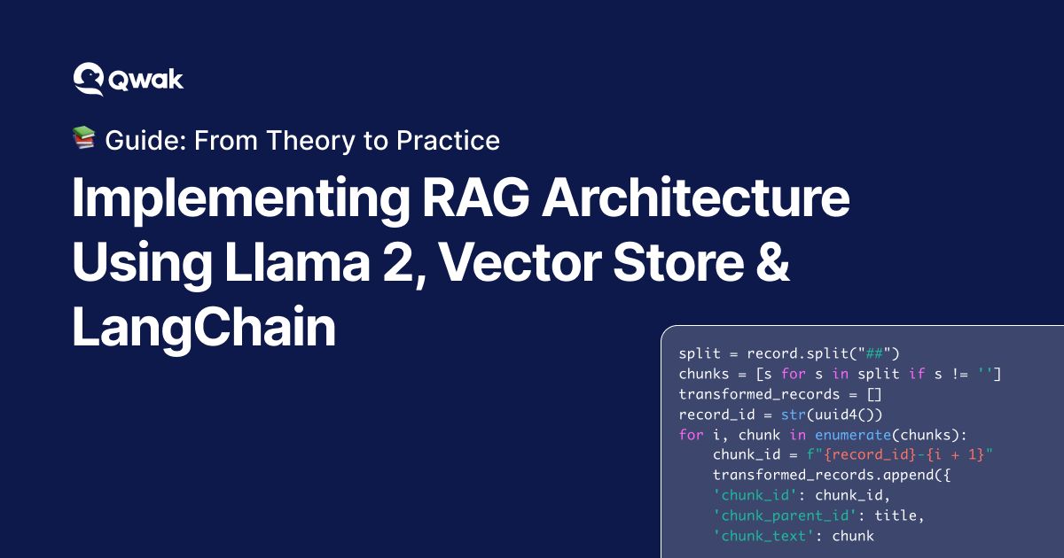 How to implement RAG Architecture with Llama 2 | Qwak (acquired by ... How to implement RAG Architecture with Llama 2 | Qwak (acquired by ...