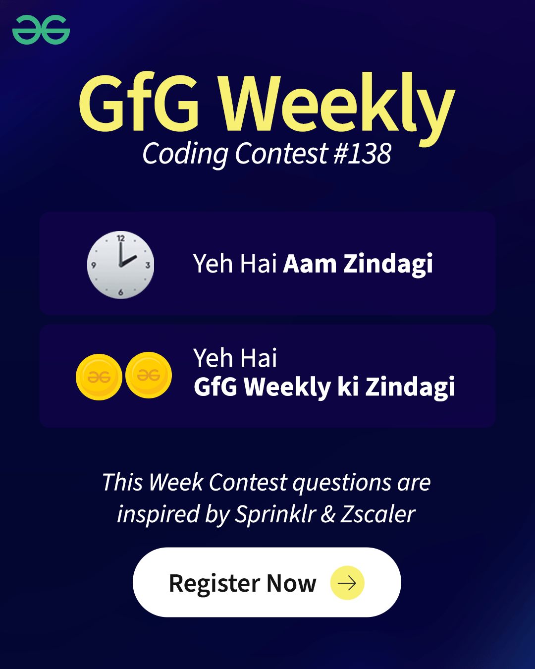 Join the GFG Weekly Coding Contest! | Job Portal by GeeksforGeeks ... Join the GFG Weekly Coding Contest! | Job Portal by GeeksforGeeks ...