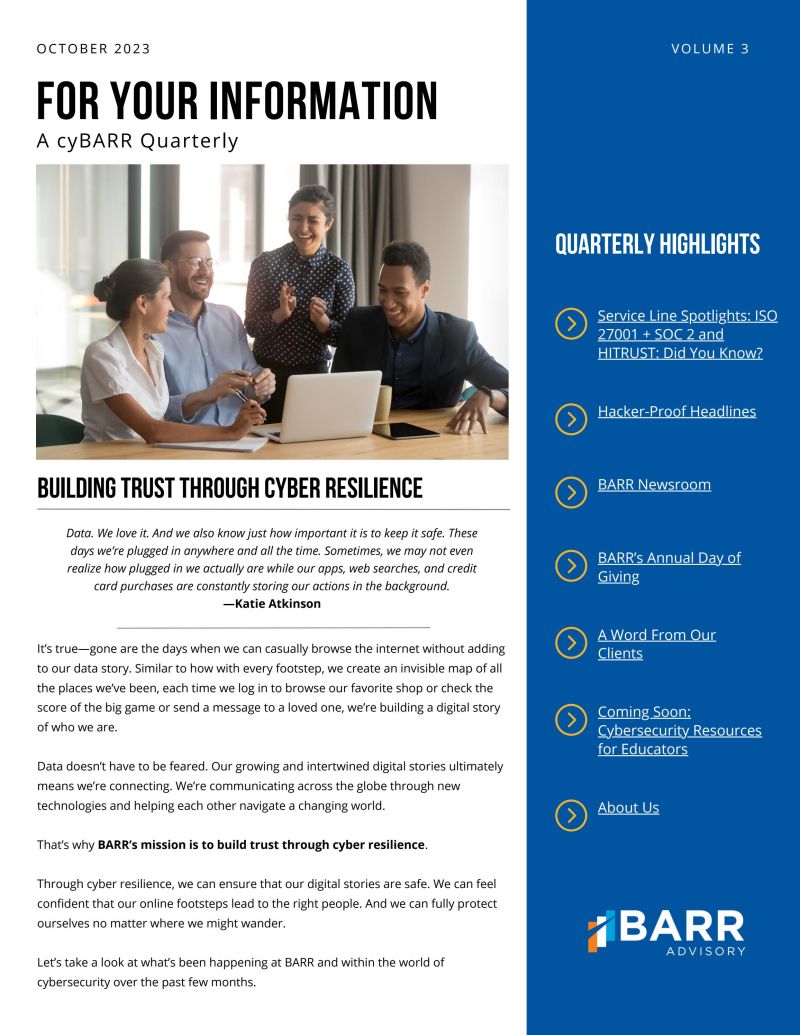 BARR Advisory, P.A. on LinkedIn: BARR Advisory cyBARR Quarterly ... BARR Advisory, P.A. on LinkedIn: BARR Advisory cyBARR Quarterly ...