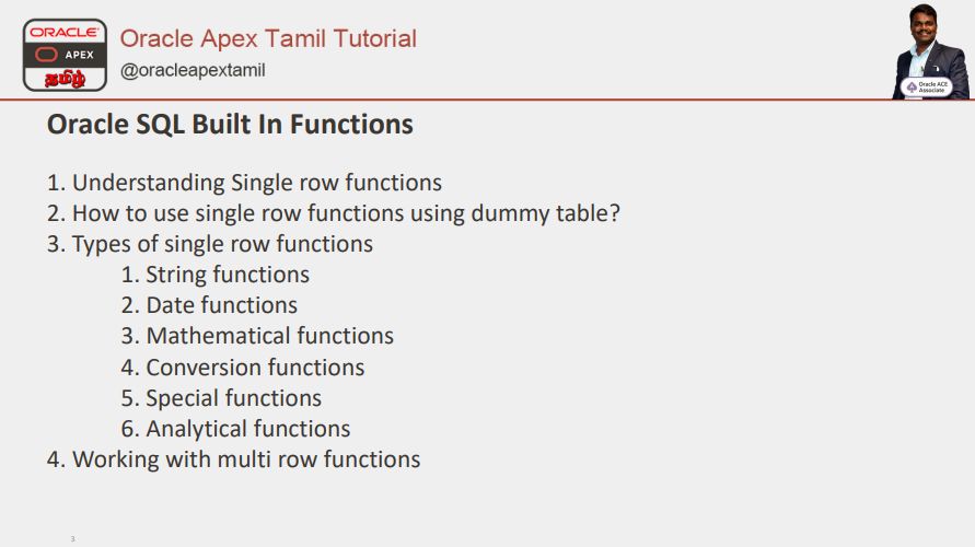 Parthiban Ganesan on LinkedIn: Oracle SQL Built In Functions Parthiban Ganesan on LinkedIn: Oracle SQL Built In Functions