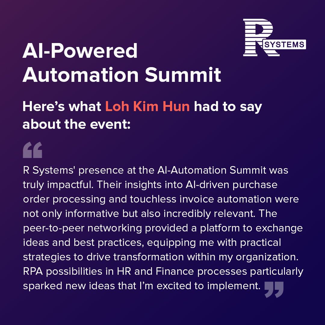 R Systems on LinkedIn: #aiautomation #automationsummit #rpa R Systems on LinkedIn: #aiautomation #automationsummit #rpa