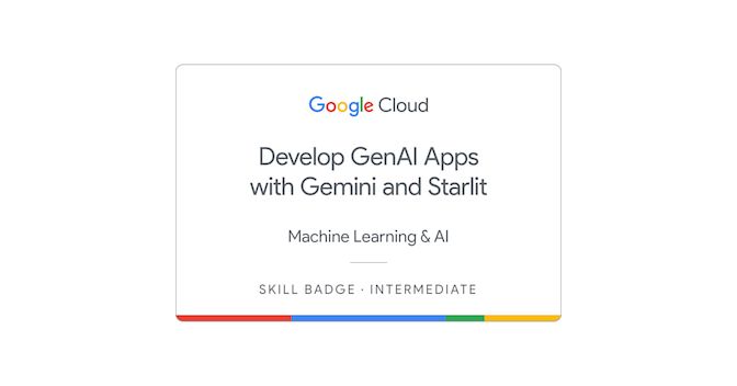 Develop GenAI Apps with Gemini and Streamlit Skill Badge was issued by ... Develop GenAI Apps with Gemini and Streamlit Skill Badge was issued by ...