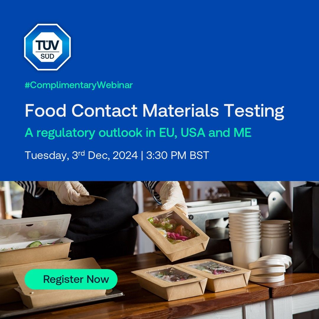 TÜV SÜD on LinkedIn: Complimentary Webinar Testing Food Contact Materials TÜV SÜD on LinkedIn: Complimentary Webinar Testing Food Contact Materials
