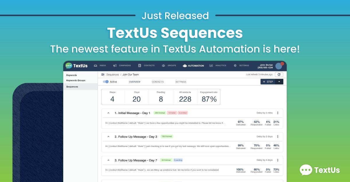 Christopher Noguera on LinkedIn: TextUs Announces Addition of Automated ... Christopher Noguera on LinkedIn: TextUs Announces Addition of Automated ...