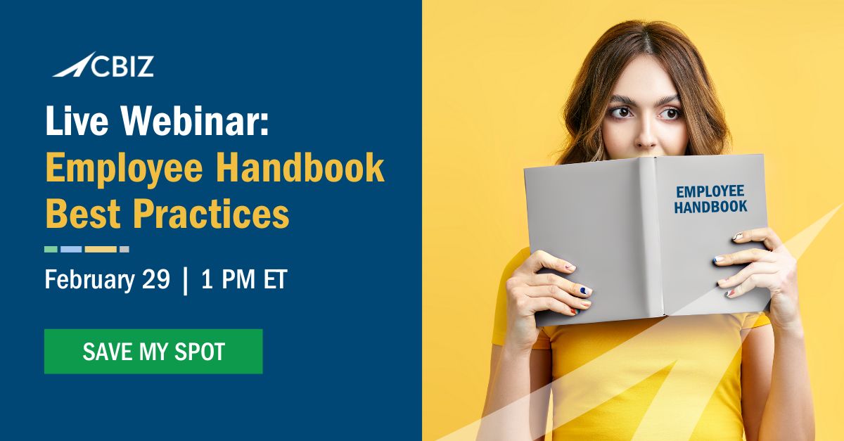 How to refresh your employee handbook with CBIZ | Linda (Schoof ... How to refresh your employee handbook with CBIZ | Linda (Schoof ...