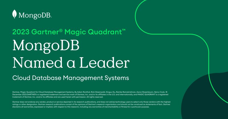 MongoDB Named a Leader in the 2023 Gartner® Magic Quadrant™ for Cloud ... MongoDB Named a Leader in the 2023 Gartner® Magic Quadrant™ for Cloud ...