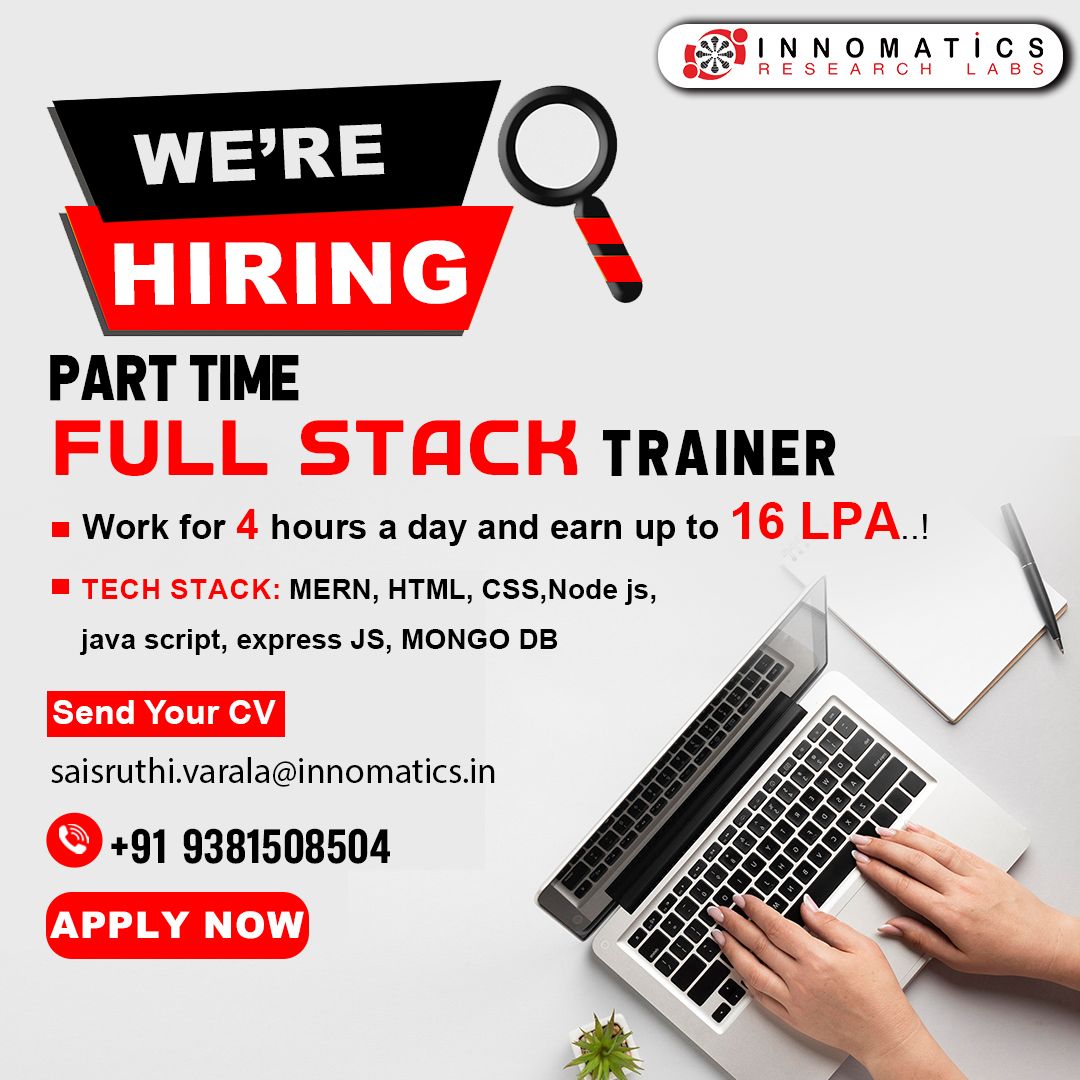 Innomatics Research Labs on LinkedIn: Looking for a part-time Full ... Innomatics Research Labs on LinkedIn: Looking for a part-time Full ...