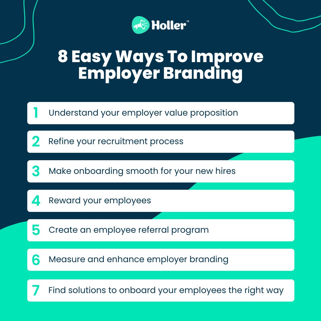 Holler™ on LinkedIn: 8 EASY WAYS TO IMPROVE YOUR EMPLOYER BRANDING ⭐ ... Holler™ on LinkedIn: 8 EASY WAYS TO IMPROVE YOUR EMPLOYER BRANDING ⭐ ...