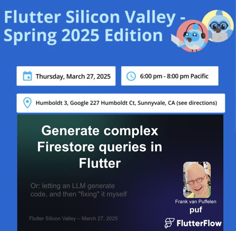 Generating complex Firestore queries in Flutter Or: letting an LLM ... Generating complex Firestore queries in Flutter Or: letting an LLM ...