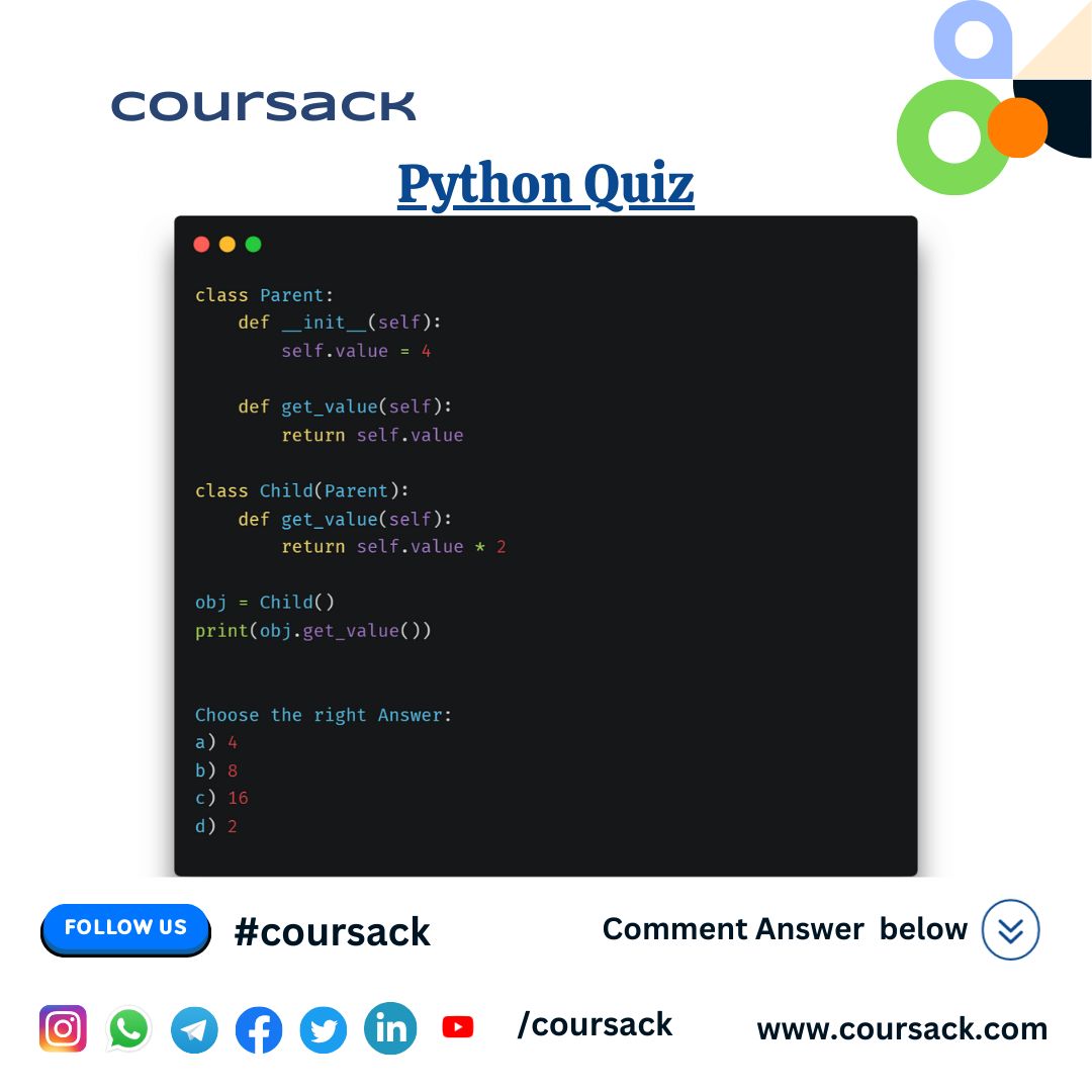 Coursack - IT Software Training Company on LinkedIn: #output #python # ... Coursack - IT Software Training Company on LinkedIn: #output #python # ...