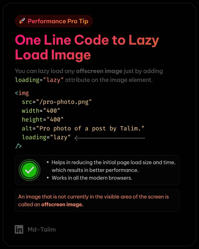 Mohammad Talim on LinkedIn: One line code to improve the performance of ... Mohammad Talim on LinkedIn: One line code to improve the performance of ...