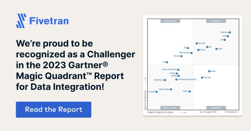 Fivetran named a Challenger in 2023 Gartner® Magic Quadrant™ | Blog ... Fivetran named a Challenger in 2023 Gartner® Magic Quadrant™ | Blog ...