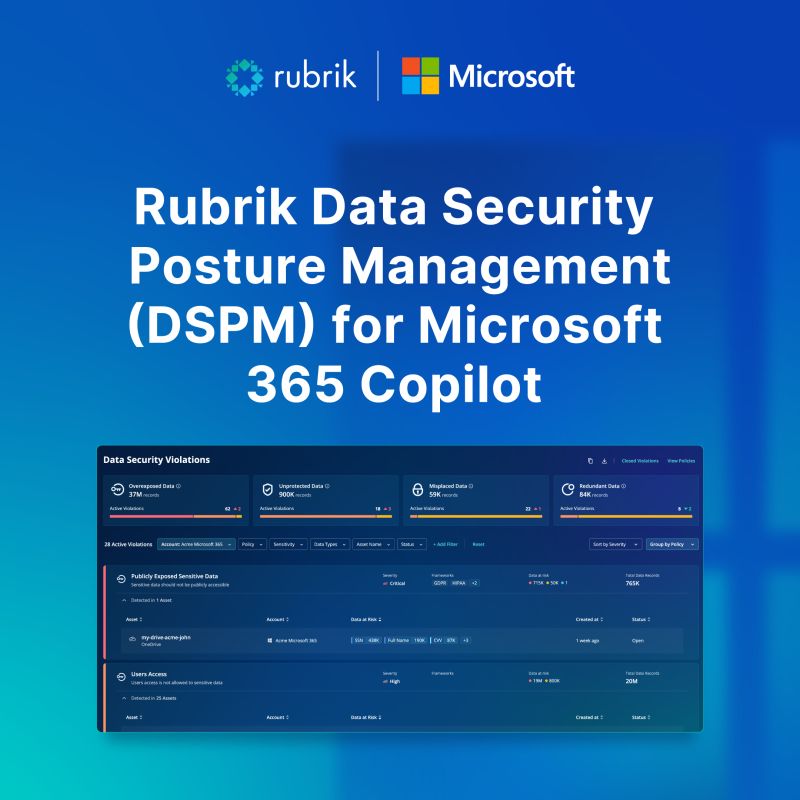 Varun Grover on LinkedIn: Introducing Rubrik DSPM for Microsoft 365 ... Varun Grover on LinkedIn: Introducing Rubrik DSPM for Microsoft 365 ...