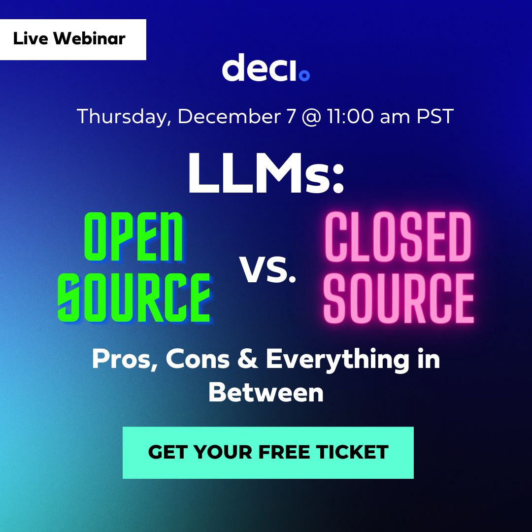 Deci AI (Acquired by NVIDIA) on LinkedIn: LLMs: Open Source vs Closed ... Deci AI (Acquired by NVIDIA) on LinkedIn: LLMs: Open Source vs Closed ...