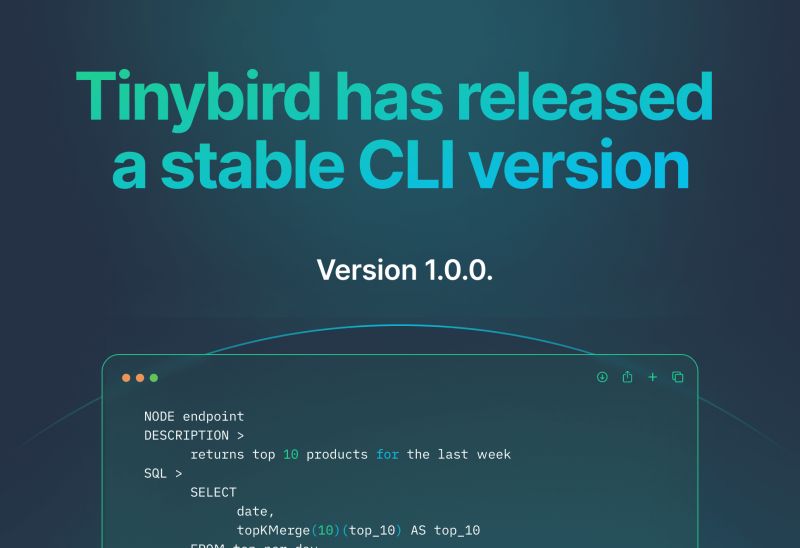 Tinybird on LinkedIn: After 448 beta releases, the Tinybird CLI is ... Tinybird on LinkedIn: After 448 beta releases, the Tinybird CLI is ...