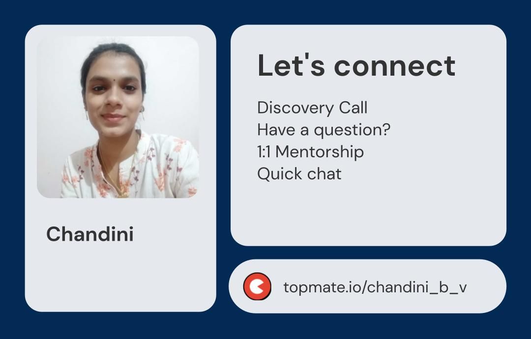 BV Chandini on LinkedIn: #mentorship #givebacktocommunity #topmate BV Chandini on LinkedIn: #mentorship #givebacktocommunity #topmate