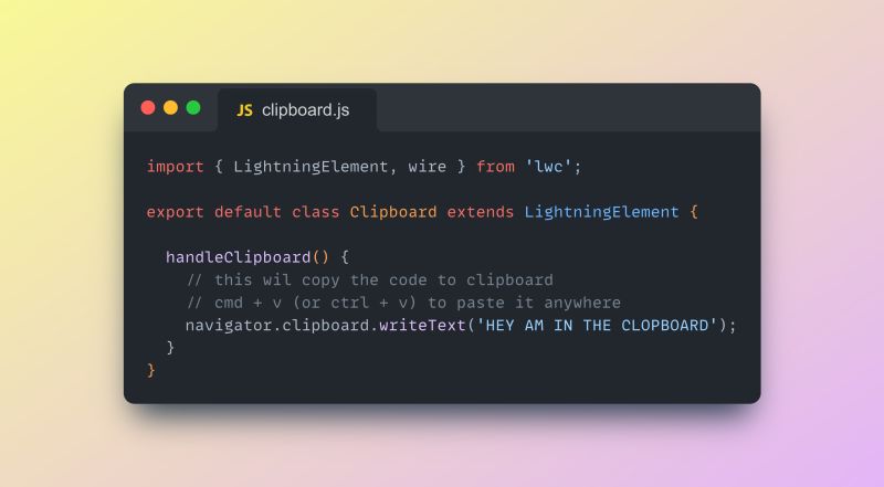 Krishna Teja on LinkedIn: → In LWC how to copy text to the clipboard ... Krishna Teja on LinkedIn: → In LWC how to copy text to the clipboard ...