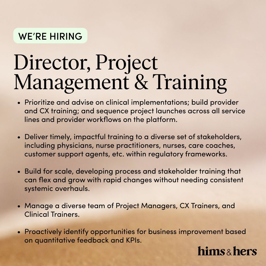 hims & hers on LinkedIn: #hiring #telehealth #telemedicine #jobopening hims & hers on LinkedIn: #hiring #telehealth #telemedicine #jobopening