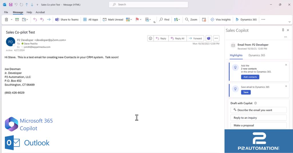 How to create a contact record in Sales Copilot | P2 Automation, LLC ... How to create a contact record in Sales Copilot | P2 Automation, LLC ...