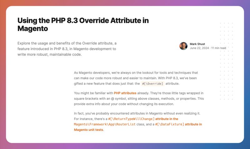 Mark Shust on LinkedIn: #php #phpdeveloper #ecommerce #opensource # ... Mark Shust on LinkedIn: #php #phpdeveloper #ecommerce #opensource # ...