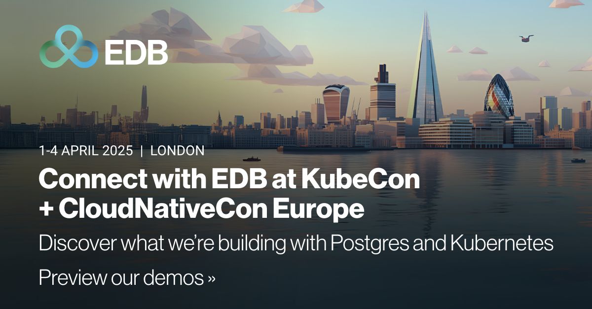 #kubeconeu #postgresql #edbpostgresai #justsolveitwithpostgres #k8s ... #kubeconeu #postgresql #edbpostgresai #justsolveitwithpostgres #k8s ...