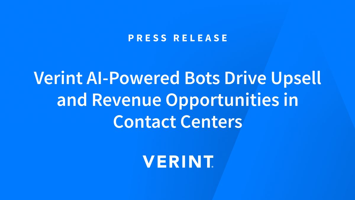 Verint on LinkedIn: Verint today announced that contact centers across ... Verint on LinkedIn: Verint today announced that contact centers across ...