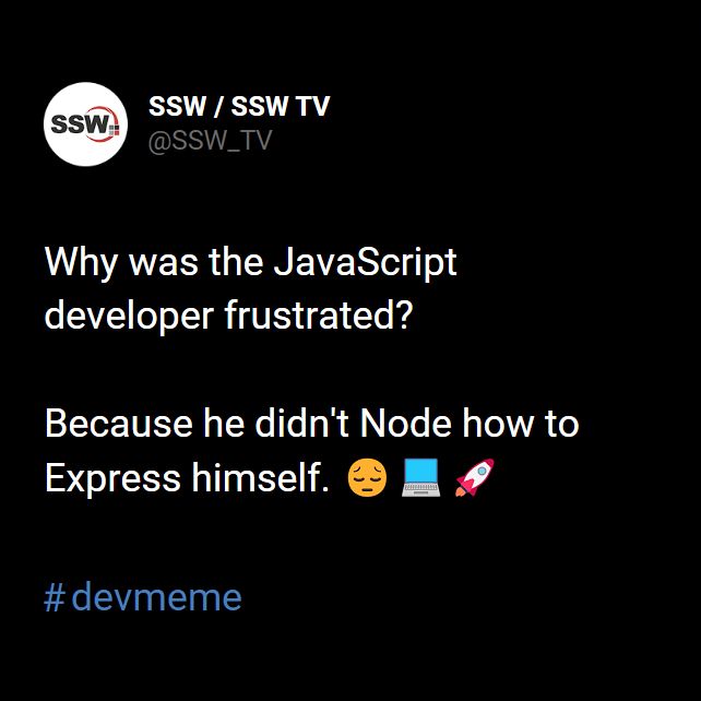 SSW LinkedIn‘de: #coding #programmingjokes #programminghumor #devlife # ... SSW LinkedIn‘de: #coding #programmingjokes #programminghumor #devlife # ...