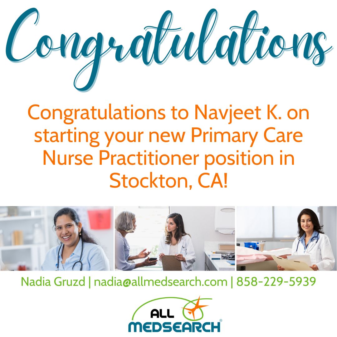 All Med Search on LinkedIn: Congratulations to Navjeet K. on starting ... All Med Search on LinkedIn: Congratulations to Navjeet K. on starting ...