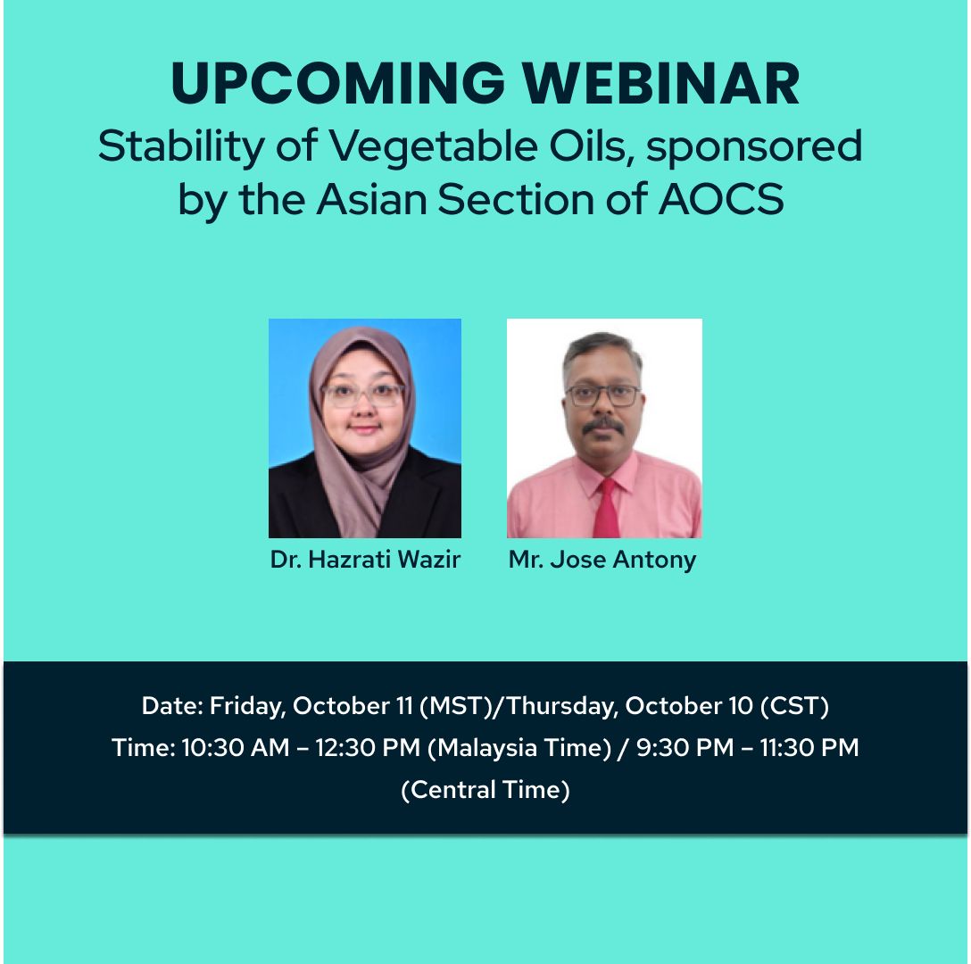 AOCS on LinkedIn: Don't miss this upcoming webinar, Stability of ... AOCS on LinkedIn: Don't miss this upcoming webinar, Stability of ...