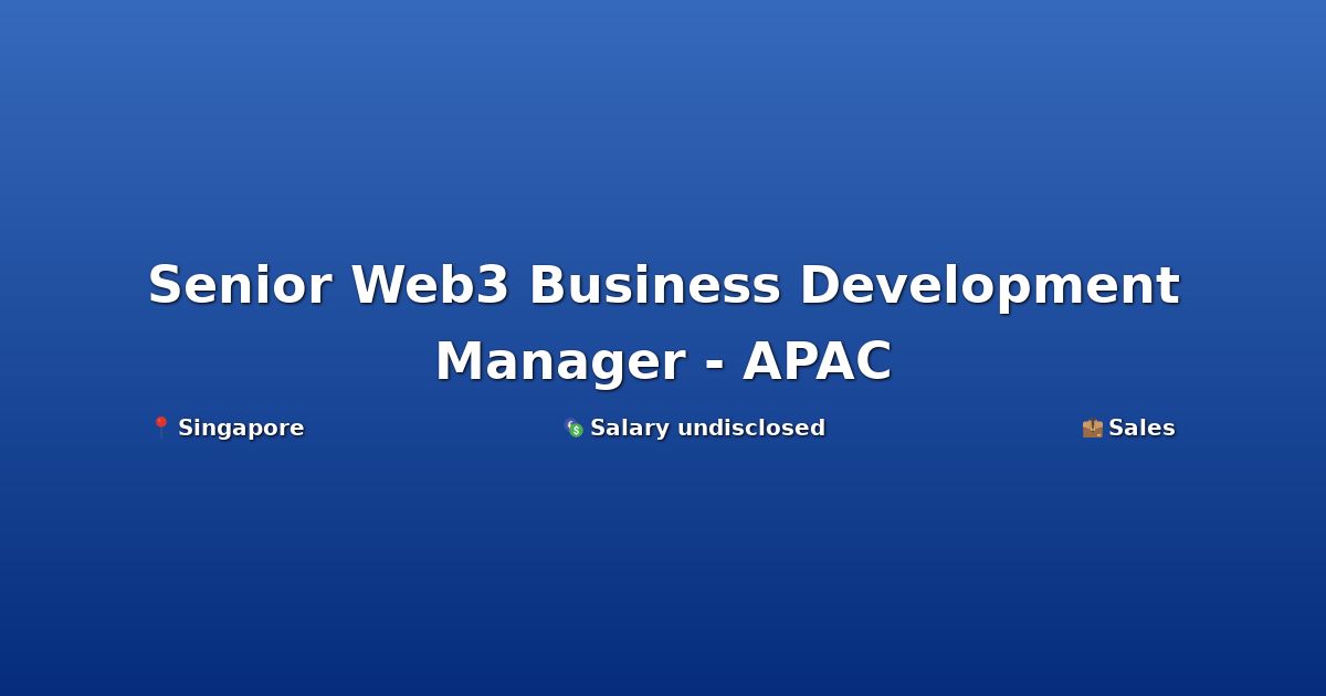 DailyRemote on LinkedIn: Senior Web3 Business Development Manager ... DailyRemote on LinkedIn: Senior Web3 Business Development Manager ...