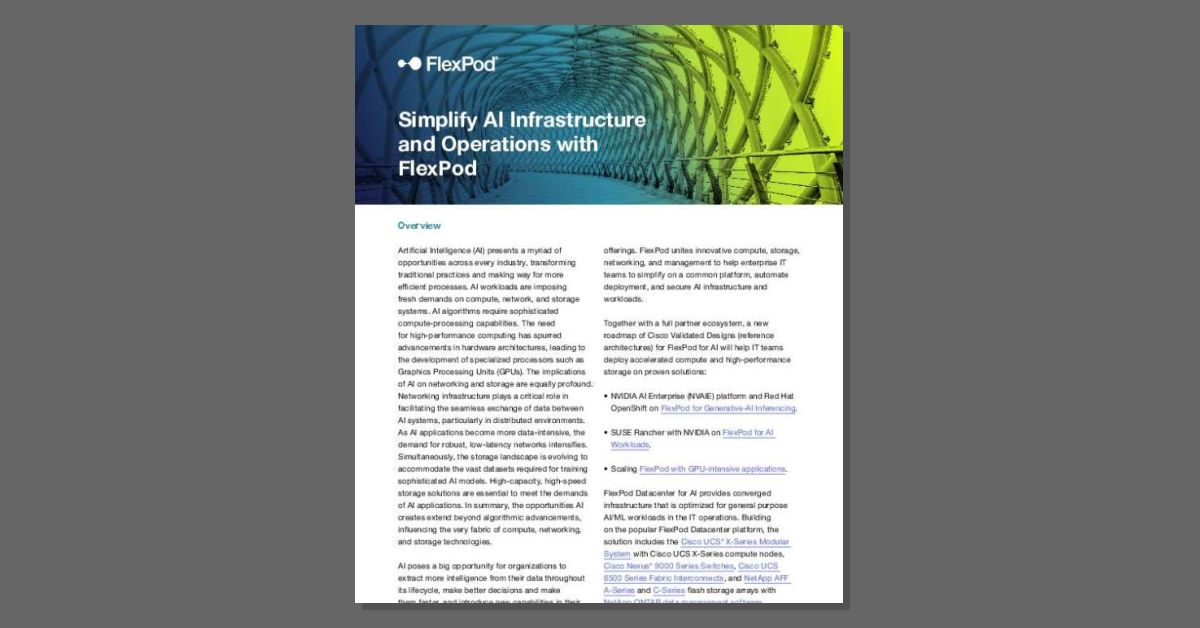 Simplify AI Infrastructure and Operations with FlexPod | MIT Consulting Simplify AI Infrastructure and Operations with FlexPod | MIT Consulting
