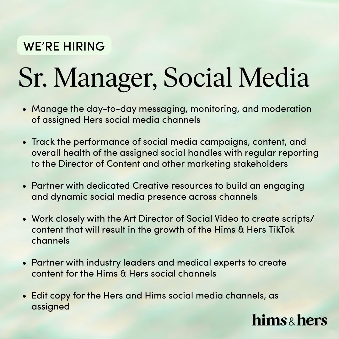 #hiring #telehealth #telemedicine #jobopening | hims & hers | 32 comments #hiring #telehealth #telemedicine #jobopening | hims & hers | 32 comments