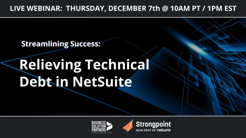 Business Solution Partners on LinkedIn: Webinar: Reducing Technical ... Business Solution Partners on LinkedIn: Webinar: Reducing Technical ...